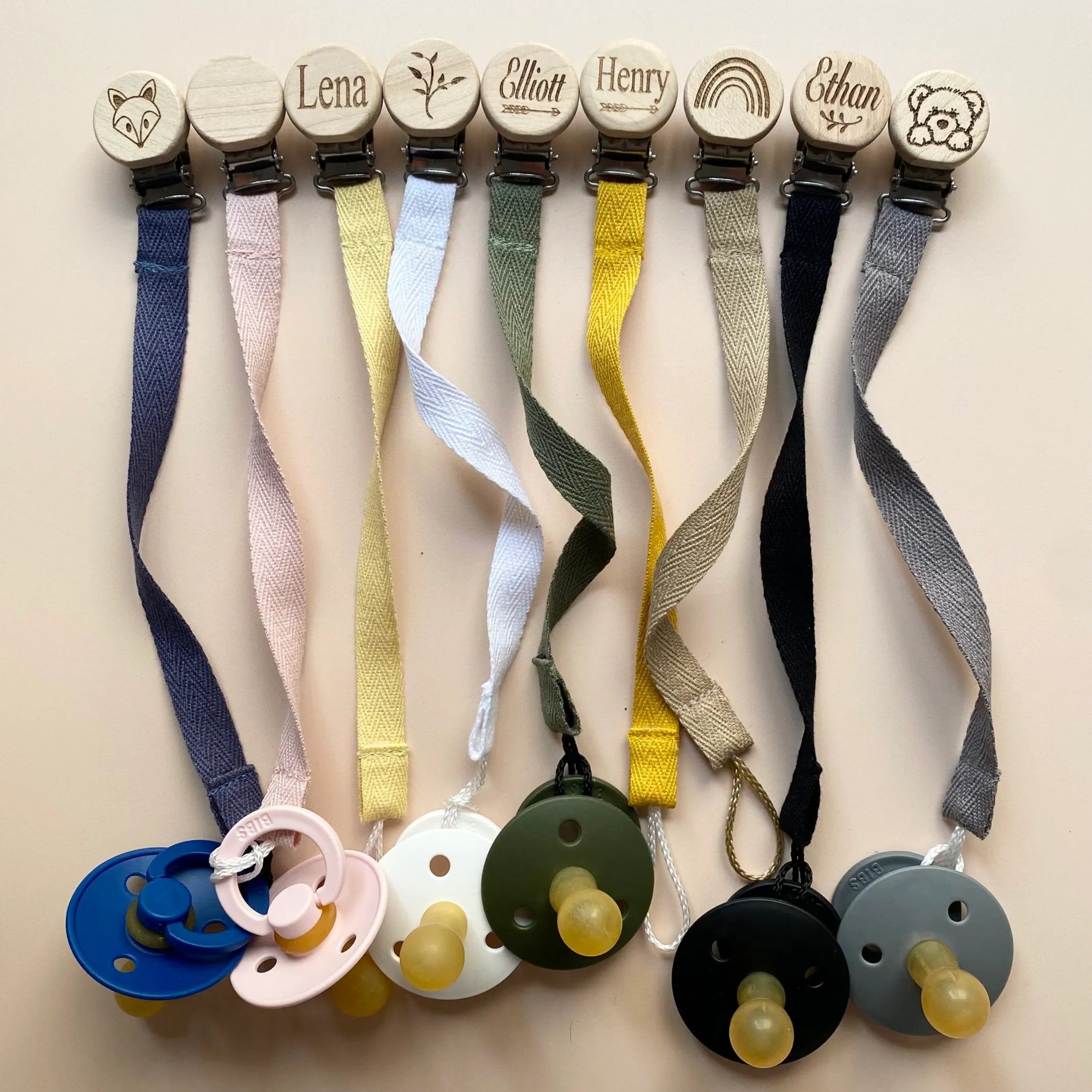 Petite Cotton Dummy Clips | Personalised dummy clips – Our Little Helpers